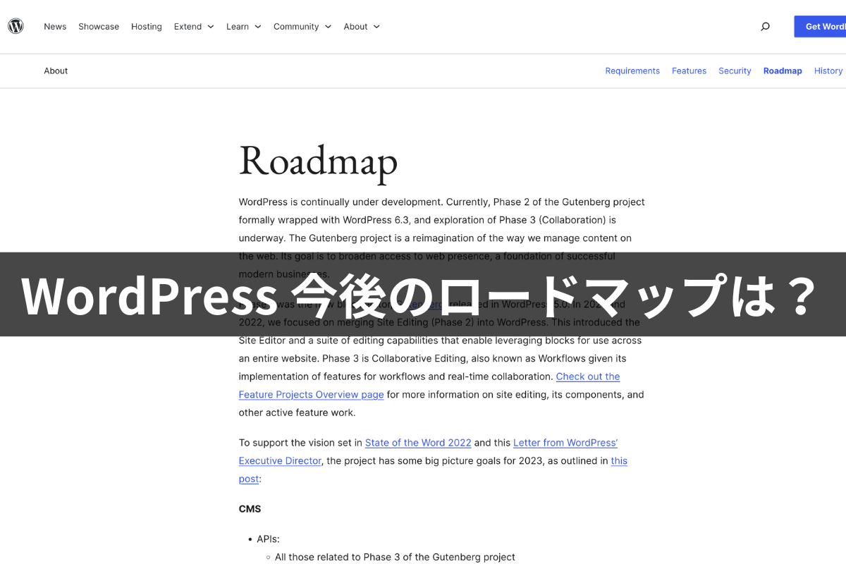 WordPress 今後のロードマップは？ | 3061.jp